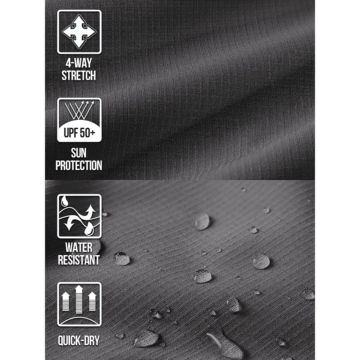 Flewolch Men's Hiking Shorts Quick Dry Outdoor Travel Cargo Shorts with Multi Pocket Gray 32