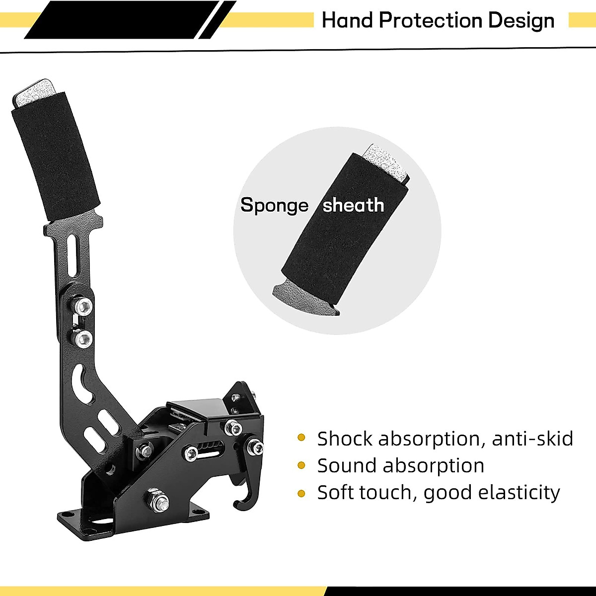 Marada Hand brake 14Bit USB Hall Sensor with Clamp,Only Supported PC Windows Systems（Black）