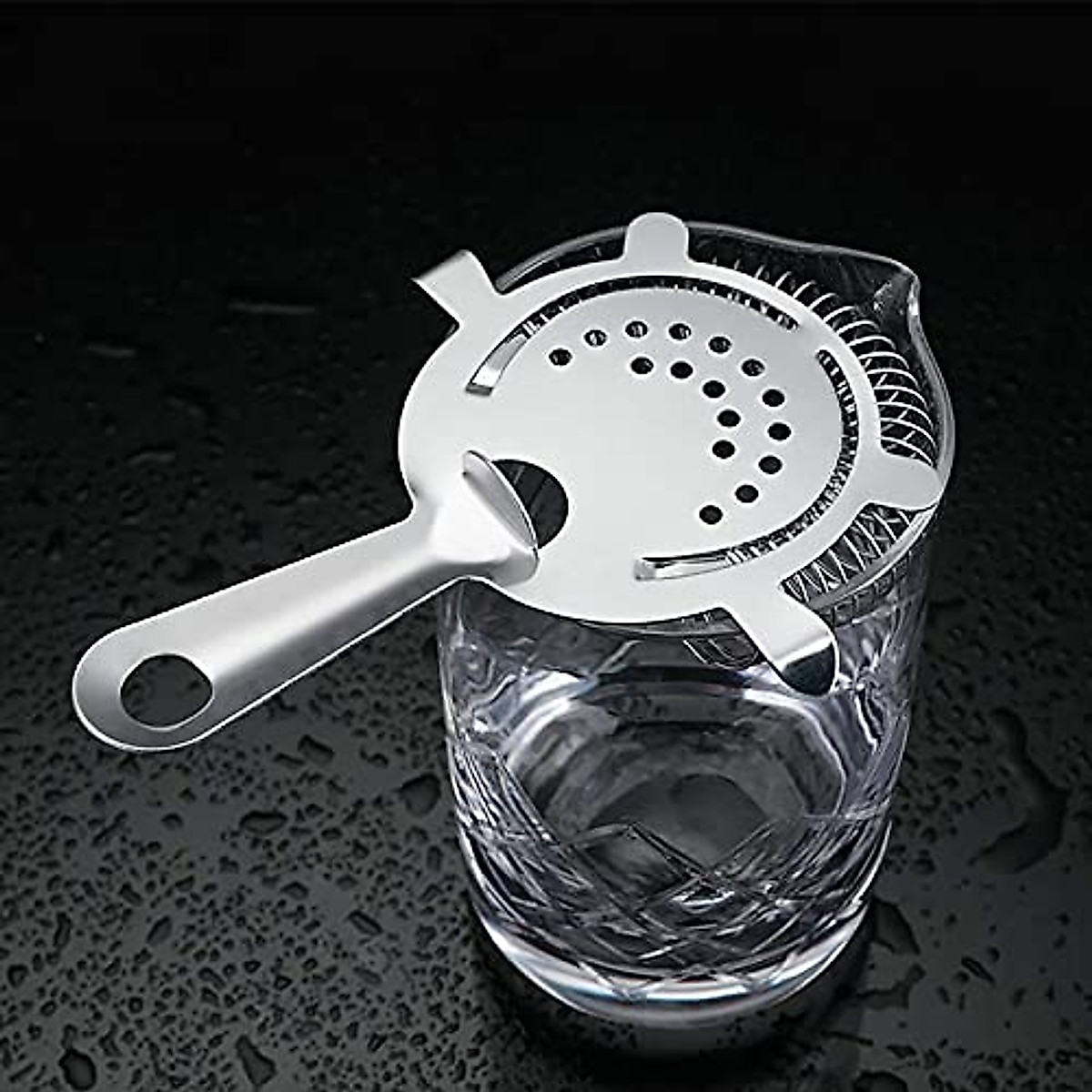 WUWEOT 9 Pack Cocktail Strainer, 4-Prong Stainless Steel Bar Strainer, 6 Inches Silver Bar Tool Drink Strainer with 100 Wire Spring for Bartenders and Mixologists