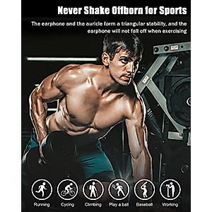 maonple Bone Conduction Headphones, Open-Ear Bluetooth 5.3 Sport Earphones IP56 Waterproof Sweatproof Wireless Headset with Microphone for Workout Running Gym Cycling X1