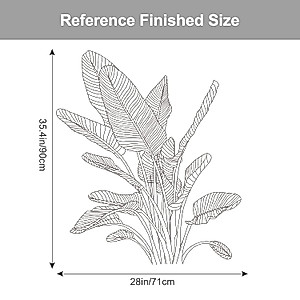Supzone Simple Tropical Plants Wall Stickers Boho Modern Style Wall Decal Sketch Tropical Palm Leaves Wall Art Sticker for Bedroom Living Room Kitchen Sofa TV Backdrop Wall Decoration