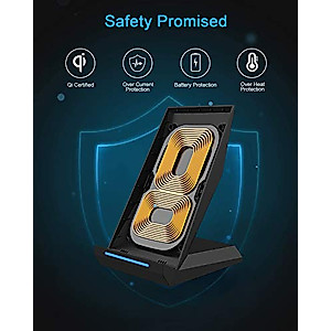 NANAMI 30W Max Wireless Charger, Qi Certified Fast Charging Stand With USB-A Port,Compatible iPhone 14/13/12/11 Pro/XS Max/XR, Galaxy S23/S22/S21/S20/S10/S9,Note 20/10/9(with PD Adapter Phone Charger)