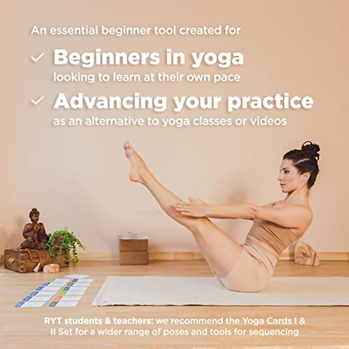WorkoutLabs Yoga Cards – Beginner: Visual Study, Class Sequencing & Practice Guide with Essential Poses, Breathing Exercises & Meditation · Plastic Flash Cards Deck with Sanskrit