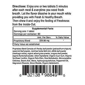 Infresh Bad Breath Cure, (NOT Candy) All Natural, Sugar Free for halitosis, Bad Breath and Body Odor Cure from The Inside Out. Herbal chewable Tablets Deliver Freshness and Help with Digestion
