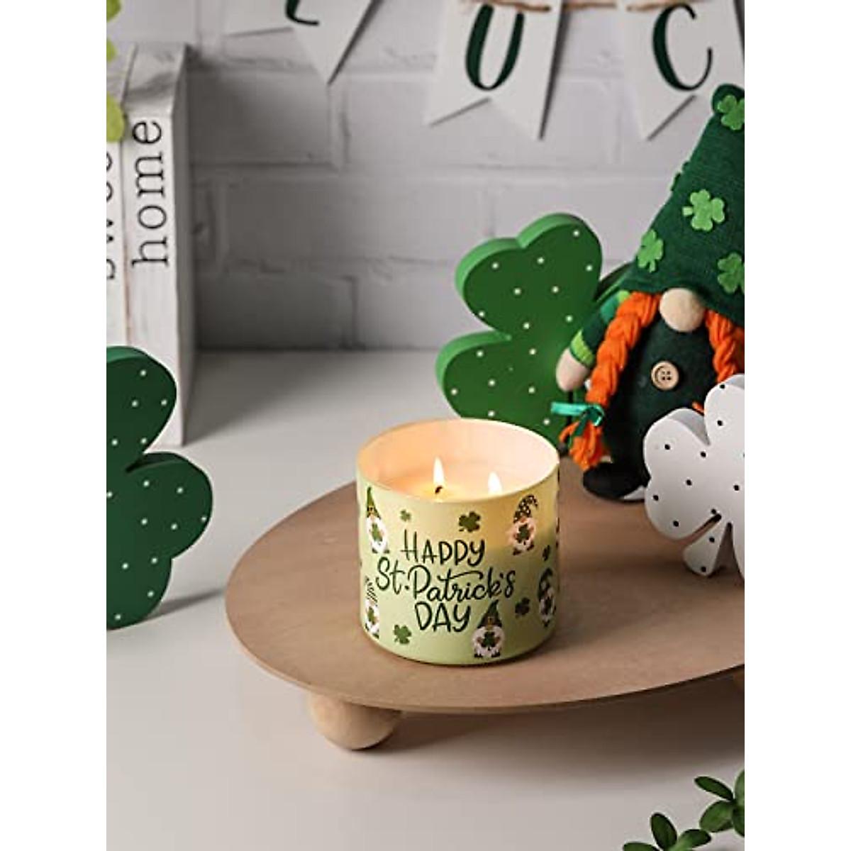 St. Patrick’s Day Candle, Luck Eucalyptus Mint Scented Candle, Large 3 Wicks, 14 oz