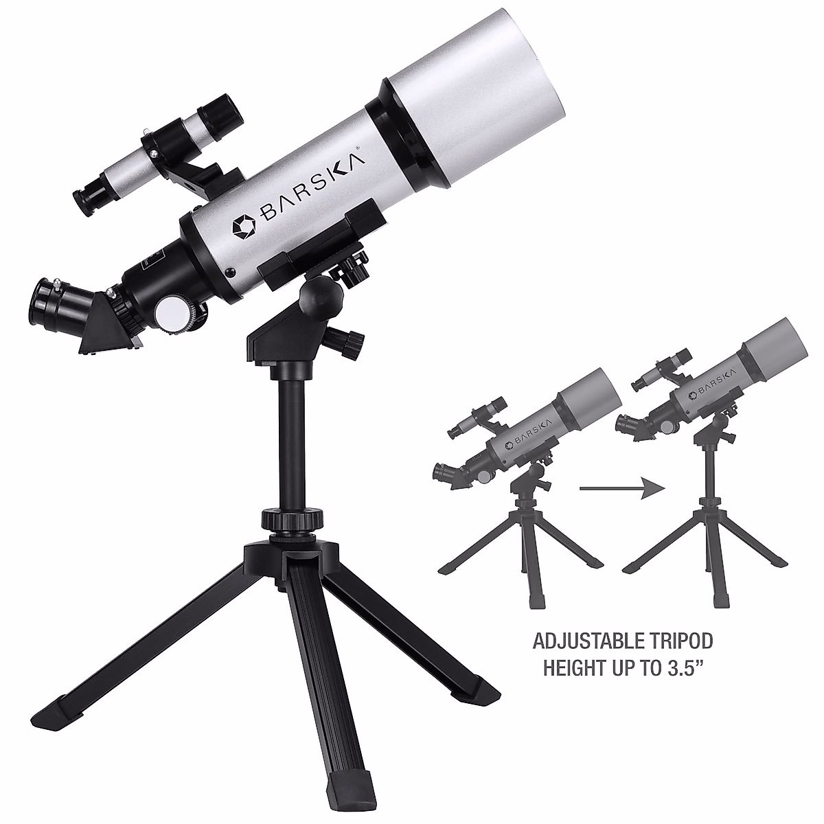 BARSKA Starwatcher 400x70mm Refractor Telescope w/ Tabletop Tripod & Carry Case