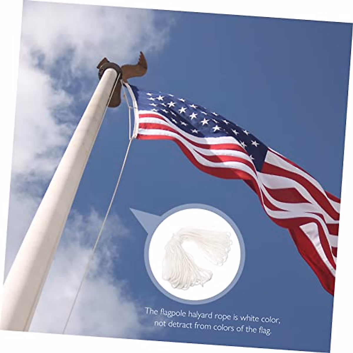 Yardwe Clothes Line Outdoors 1pc Flagpole Rope Camping Clothesline Travel Clothesline Outdoor Clothesline Laundry Rope Line Flagpole Replacement Cotton Rope Clothes Drying Rope Set