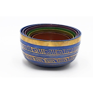 Tibetan Singing Bowls Set of 7 High Sided Colored with Carry Box | Bells for Meditation and Yoga | Sound Therapy Instruments for Relaxation | Singing Bowls Chakra Healing for Spiritual and Mental Calm