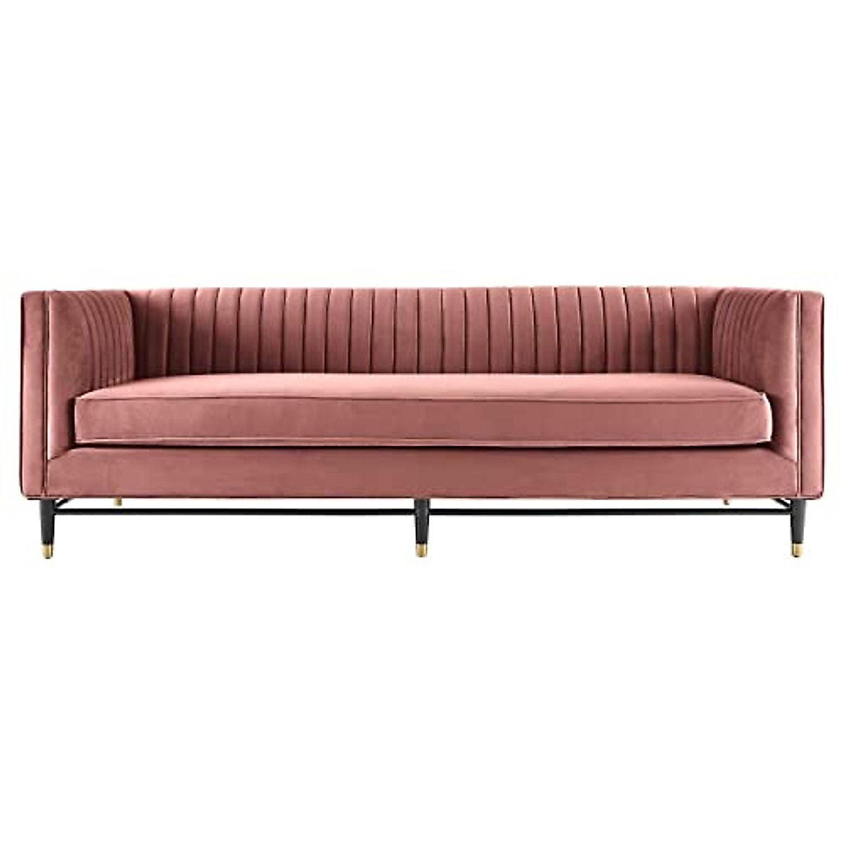 Modway Devote Channel Tufted Performance Velvet, Sofa, Dusty Rose
