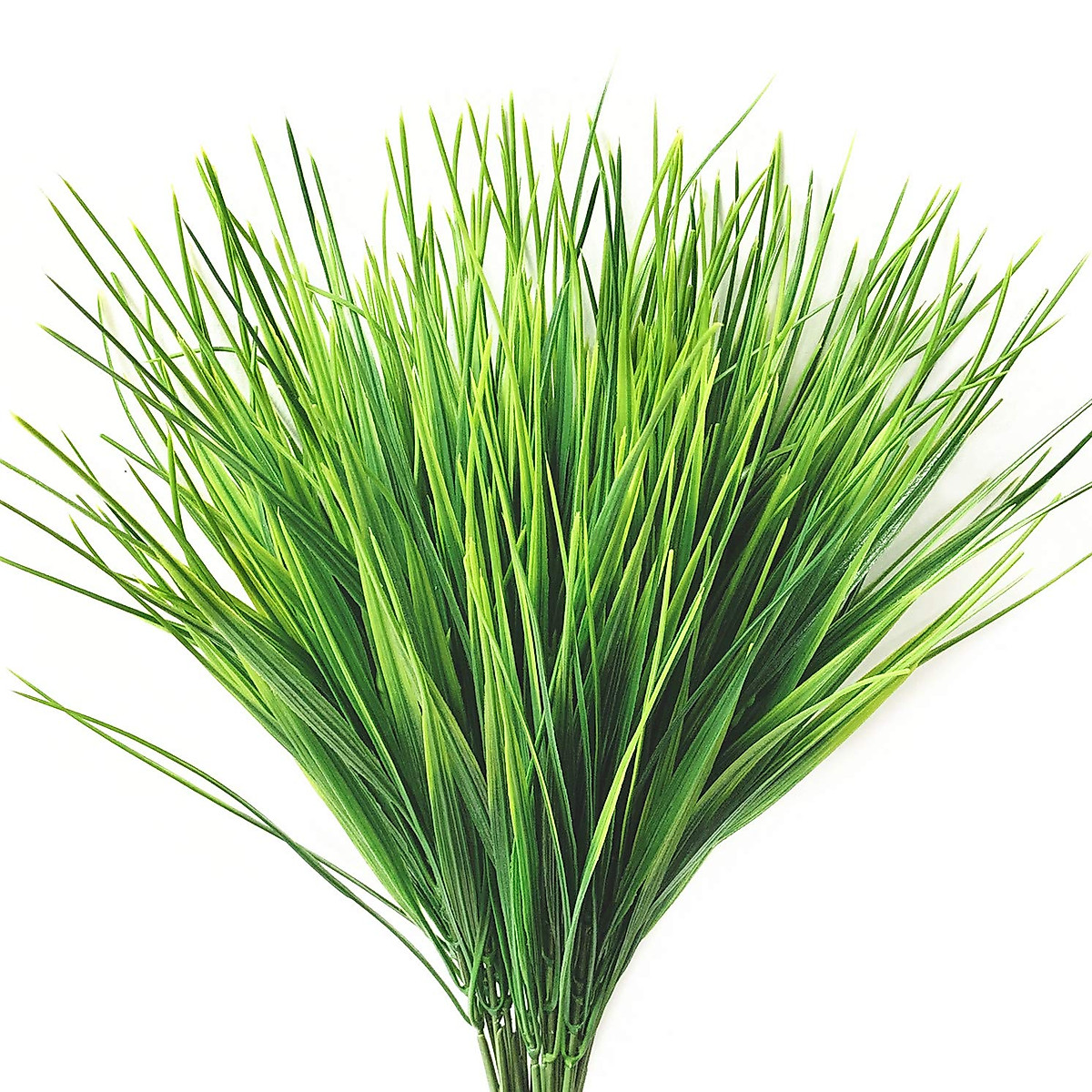 Artificial Plants, Fake Plastic Greenery Faux Shrubs Bushes Wheat Grass Outdoor Window Box Verandah Hanging Planter Decor Indoor Outside Home Garden UV Resistant Wedding DIY Decoration - 4 Pcs