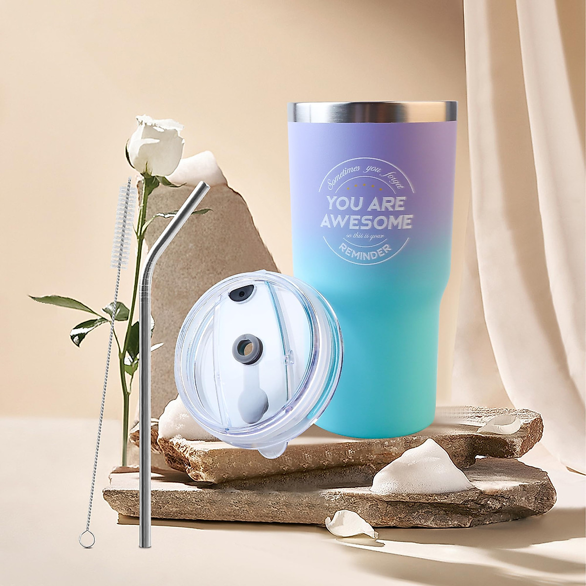 Birthday Gifts for Women, Spa Gift Set with a 20oz Tumbler, Unique Bath Gift Baskets for Women, Valentine's Day gifts for Her, Birthday Gifts for Mom Sister Wife Friend Coworker