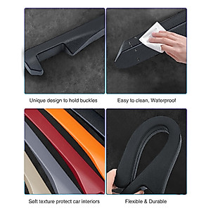 Homaupt Car Seat Gap Filler, 2 Pack PU Leather Fill The Gap Between Seat and Center Console, Seat Crevice Blocker Stop Things from Dropping, Universal Vehicle Interior Accessories for Car SUV Truck