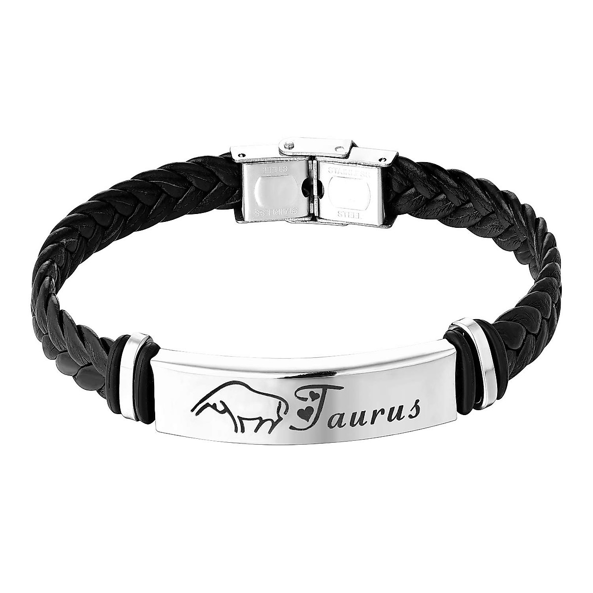 STARCHENIE Taurus Leather Bracelet 12 Constellation Braided Punk Wrist Rope Cuff Bracelet