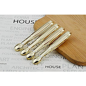 HINMAY Mini Appetizer Tongs 5-3/4 Inch Small Serving Tongs, Set of 4 (Gold)