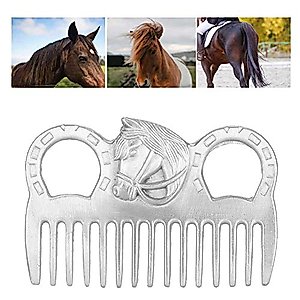 Pssopp Metal Horse Comb Portable Horse Mane and Tail Comb Horse Grooming Comb Livestock Comb for Cleaning Hair Removing Loose Undercoat Knots