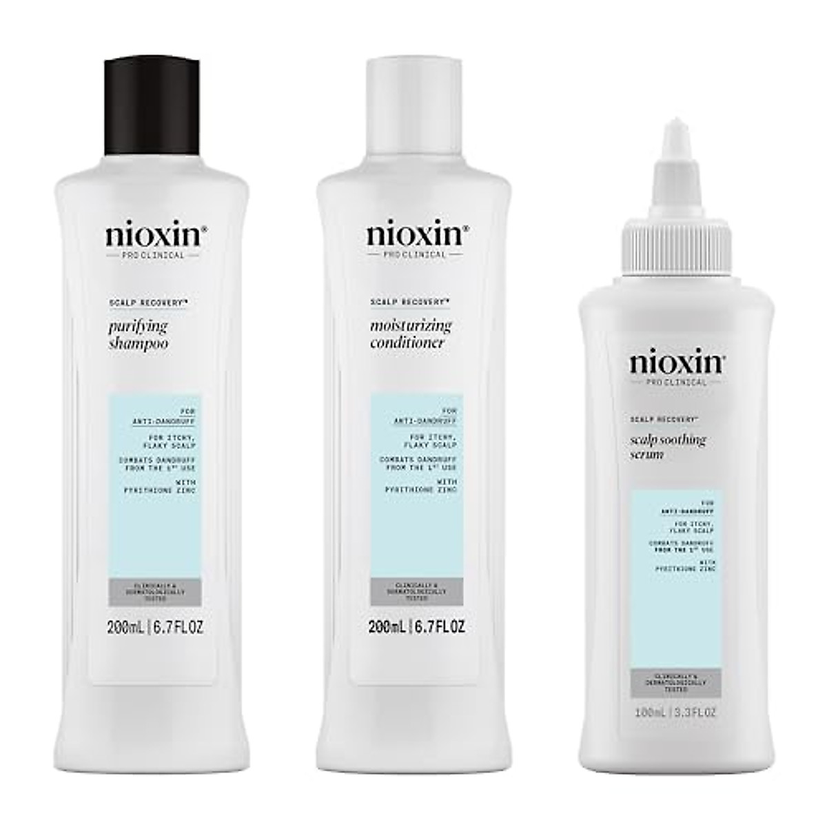 Nioxin Scalp Recovery Anti-Dandruff System Kit for Itchy & Flaky Scalp, Pyrithione Zinc, 6.8 fluid ounce (Packaging May Vary)