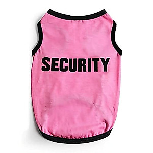 Harikaji Pet Clothes, Cool Security Vest Pet Puppy T-Shirt Cotton Clothing Apparel Cat Spring Summer Breathable Sleeveless Harness Costume Clothes for Small Dogs (L, Pink)