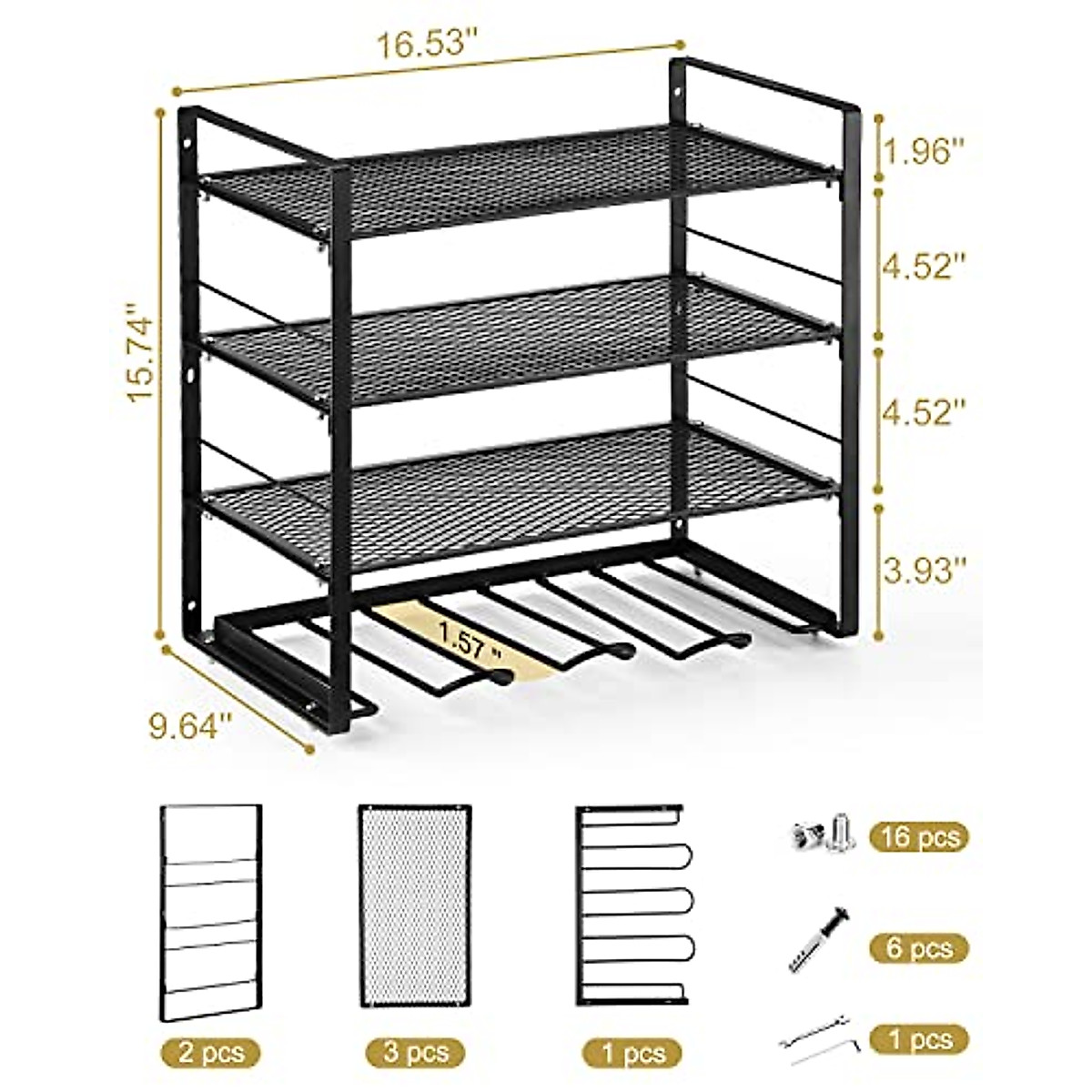 HAVEDAWN 4 Layers Power Tool Organizer, Larger Capacity, Tool Organizers and Storage, Drill Holder Wall Mount, Tool Storage Rack for Garage Pegboard, Cordless Drill Charging Station,Father's Day Gifts