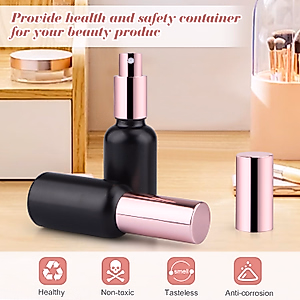 DMuuuDM 6 Pack 1 Oz Black Frosted Glass Spray Bottles,Empty Perfume Fine Mist Atomizer,Essential Oils,Body Sprays-Funnel&Pipette Included