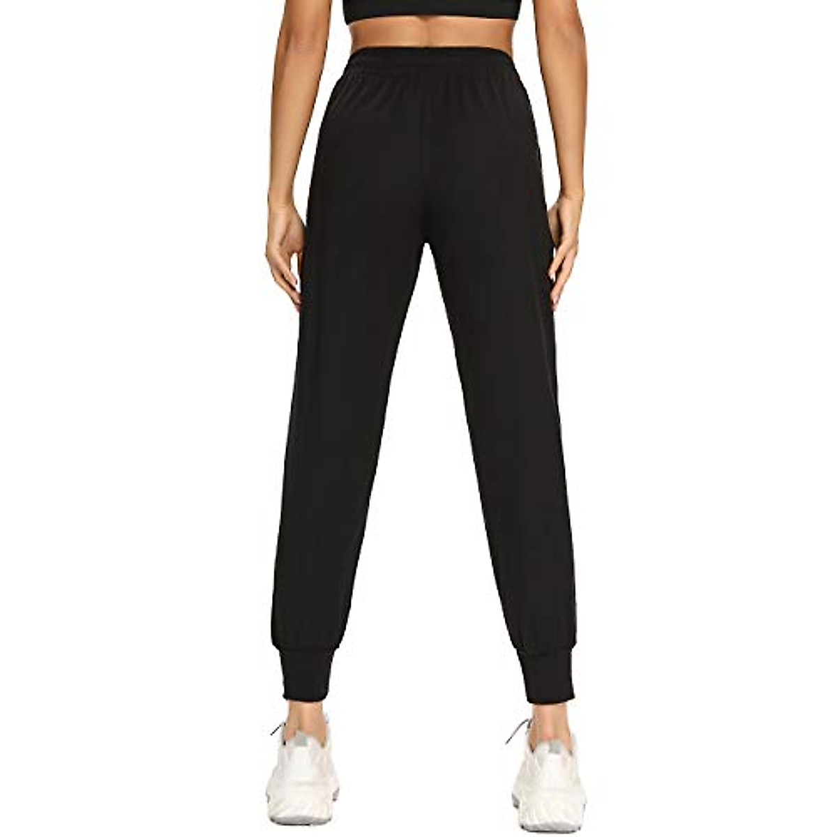 FULLSOFT 3 Pack Sweatpants for Women-Womens Joggers with Pockets Athletic Leggings for Workout Yoga Running(Black,Dark Grey,Pink,Large)