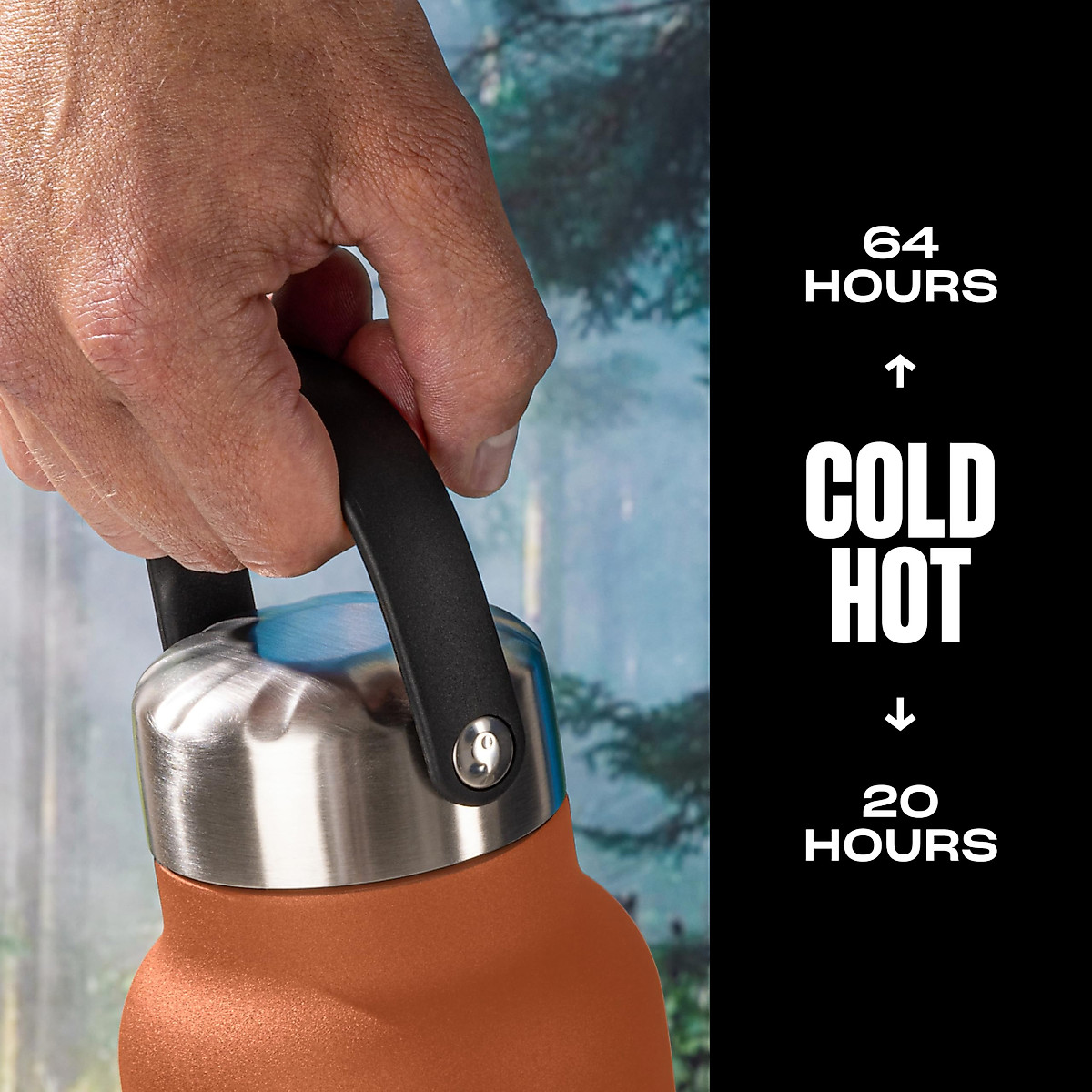 S'well Recycled Stainless Steel Explorer with Insulated Lid and Handle, 40oz, Carnelian, Triple Layered Vacuum Insulated Containers Keeps Drinks Cold for 54 Hours and Hot for 12