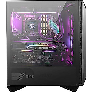MSI MPG GUNGNIR 110R - Premium Mid-Tower Gaming PC Case - Tempered Glass Side Panel - 4 x ARGB 120mm Fans - Liquid Cooling Support up to 360mm Radiator - Two-Tone Design