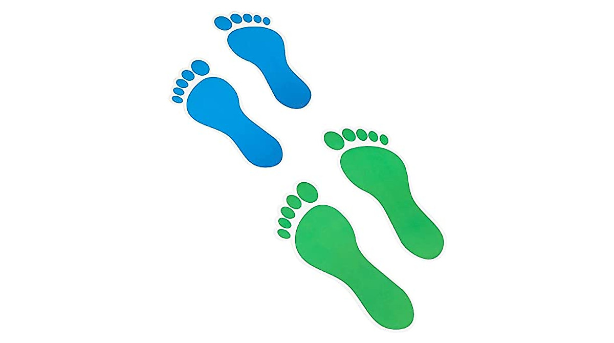 Kids Rainbow Footprint Decal Stickers for Classroom & Nursery