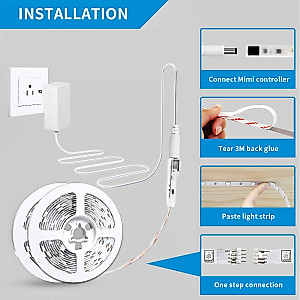YEEMAYLUX LED Strip Light, 32.8ft 4096 DIY Color Changing Tape Lights with 5050 RGB 150 LEDs Highlight,Light Strip with Remote and 12V Power Supply,Easy Installation for TV Backlight, Party, Bedroom