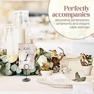 15 Pack Place Card Holders/Table Number Holders/Table Number Stands/Wire Photo Holder/Wire Centerpieces/Wedding Reception/Party/Birthday/Place Cards for Table Setting/Food Labels Holder (Black)