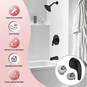 Replacement for Moen 100657 & 100224 & 179100 Lever Shower Handle, Universal Shower Handle Replacement Compatible with Moen PosiTemp & Moentrol Valve Systems, Matte Black