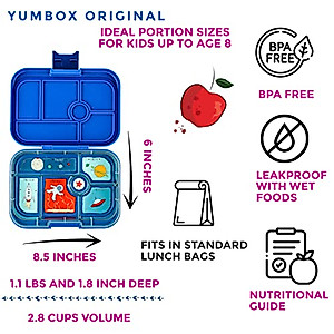 Yumbox Original Leakproof Bento Lunch Box Container for Kids (Neptune Blue)