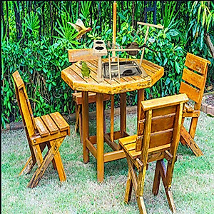 Parrots Playground Bird Play Stand Natural Wood Parrot Perch Gym Playpen Parakeet Nest with Feeder Cups Ladders Lovebirds Cage Accessories Toy Exercise Activity Center for Conure Cockatiel Lovebirds