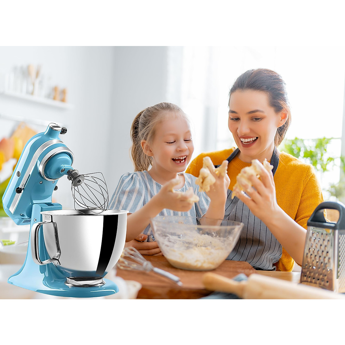 5 Quart Stainless Steel Mixer Bowl for KitchenAid Stand Mixers, Compatible with 4.5 & 5 QT KitchenAid Tilt-Head Mixers, KitchenAid Mixer Accessories, KitchenAid Replacement Bowl