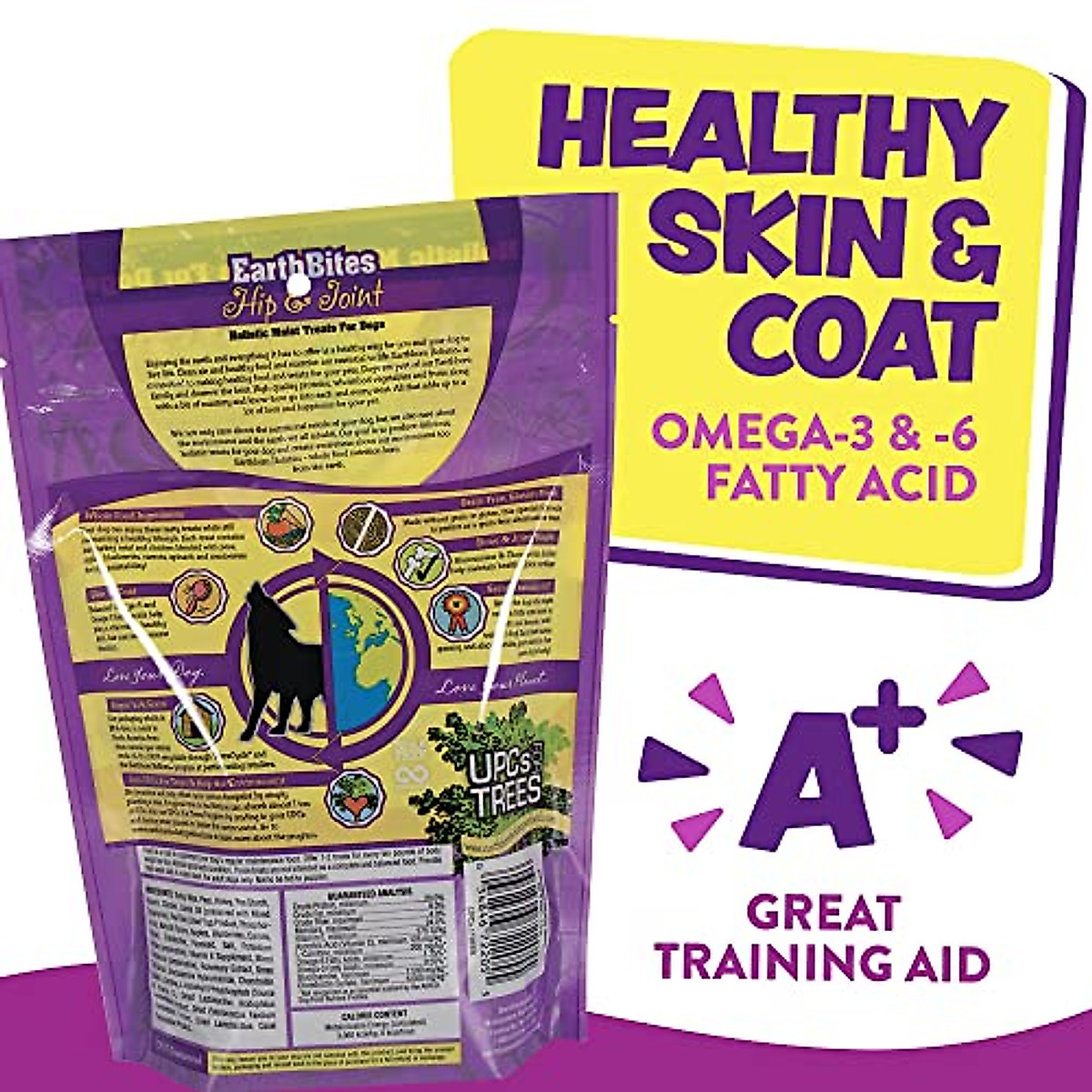 Earthborn Holistic EarthBites Hip & Joint Grain-Free Moist Treats for Dogs, 7.5 Ounce Bag