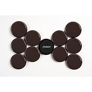 Super Sliders 2 1/2" Round Reusable Furniture Sliders for Carpet - Effortless Moving and Surface Protection, Brown (8 Pack)