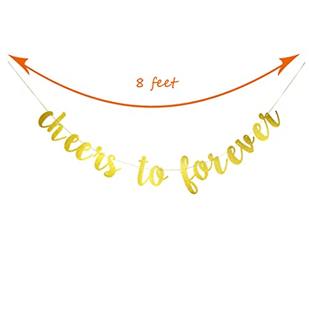 StarsGarden Cheers to Fovever Banner Hanging Garland -Perfect Decoration for Bridal Shower, Engagement, Bachelorette, Wedding Party(Gold)