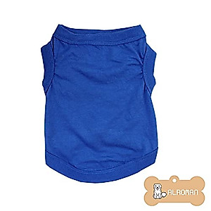 Alroman Dogs Shirts Vest Dark Blue Clothing for Dogs Cats S Dog Vacation Shirt Male Dog Clothing Puppy Summer Clothes Boy Cotton Summer Shirt Small Dog Cat Pet Clothes Vest T-Shirt Apparel