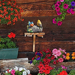 Bird Garden Decor, Welcome Sign Sculptures Statues for Yard Patio Lawn Funny Fairy Ornaments Outside Figurine Home Decorations