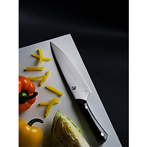 Shun Narukami 10" Chef’s Knife, Handcrafted Japanese Kitchen Knife, Blue II Carbon Steel Core and San Mai Stainless Steel Cladding, Micarta Handle, Chef Knife for Professional and Home Chefs