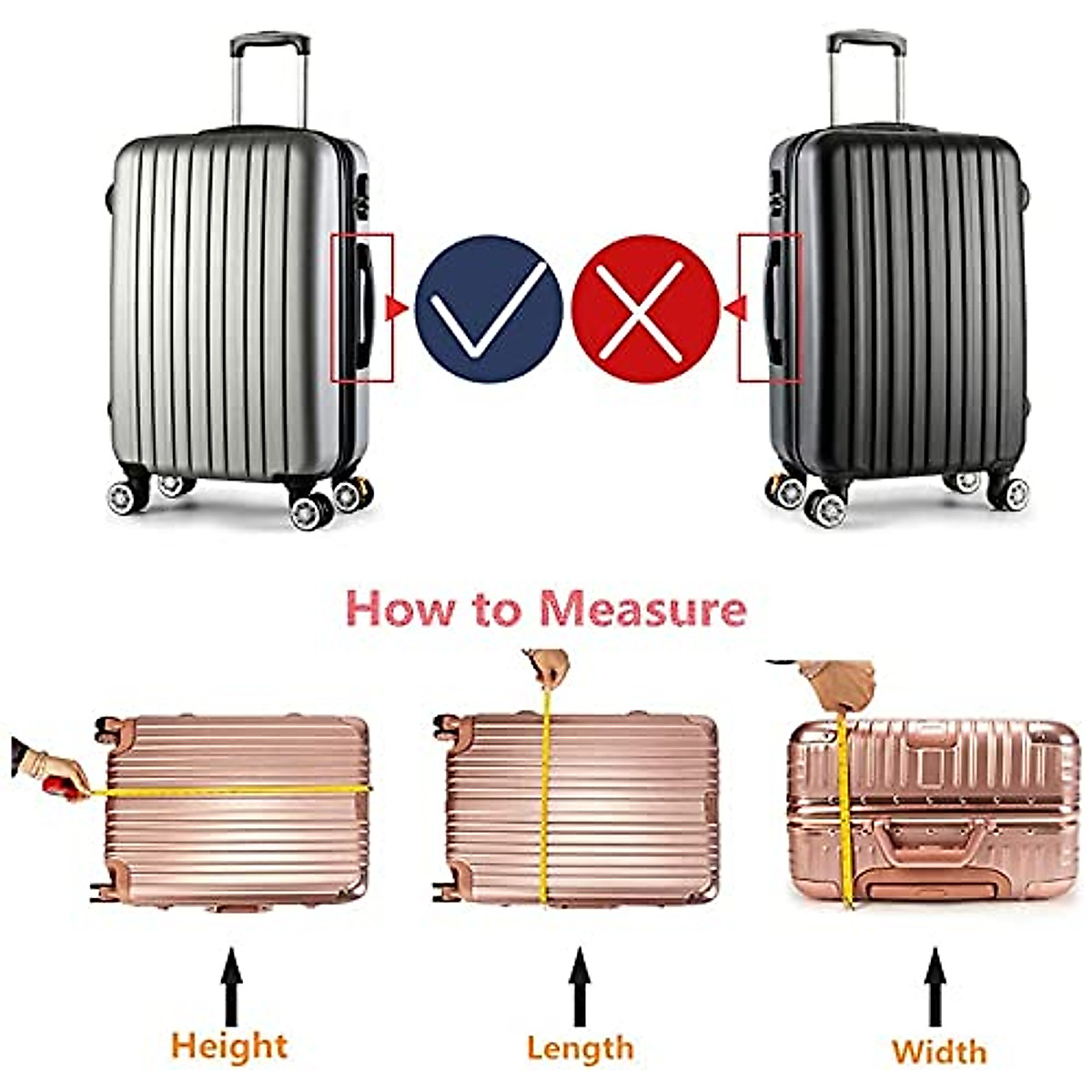 Feybaul 30 Inch PVC Luggage Protector Cover for TSA Approved Clear Suitcase Cover Protector 30-31 Inch Transparent Luggage Protective Cover Case for Wheeled Suitcase Suitable for 30"-31"