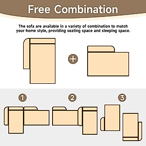 VASOENY 105.5 X 60.2'' L Shaped Sectional Sofa, Sherpa Fabric L Shaped Couch, 3 Seat Corner Sofa Couch, Modern Upholstered Couch with 4 Pillow Left Hand Lounge for Living Room, Office