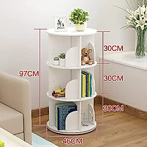 Toytexx Inc and Design 3 Tier 360° Rotating Stackable Shelves Bookshelf Organizer (White)
