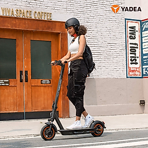 Yadea KS5 Foldable Electric Scooter for Adults, 18.6 mph, 25 miles range, 16% hill grade, 41 lbs, Smoky Gray
