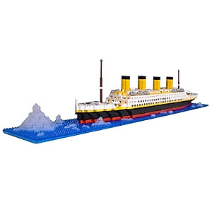 Yemhash Micro Mini Blocks Titanic Model Building Set with 2 Figure, 1872 Piece Mini Bricks Toy, Gift for Adults and Kids