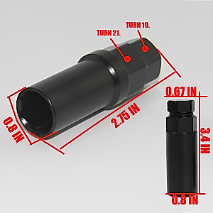 BESULEN 6+7 Point Spline Lug Nut Socket, 2 PCS Car Wheel Lock Removal Tool Kit, 6 Spline for 17.5mm Inner Diameter 7 Spline for 16.5mm Inner Diameter, Lug Nut Key Replacement, Car Accessories