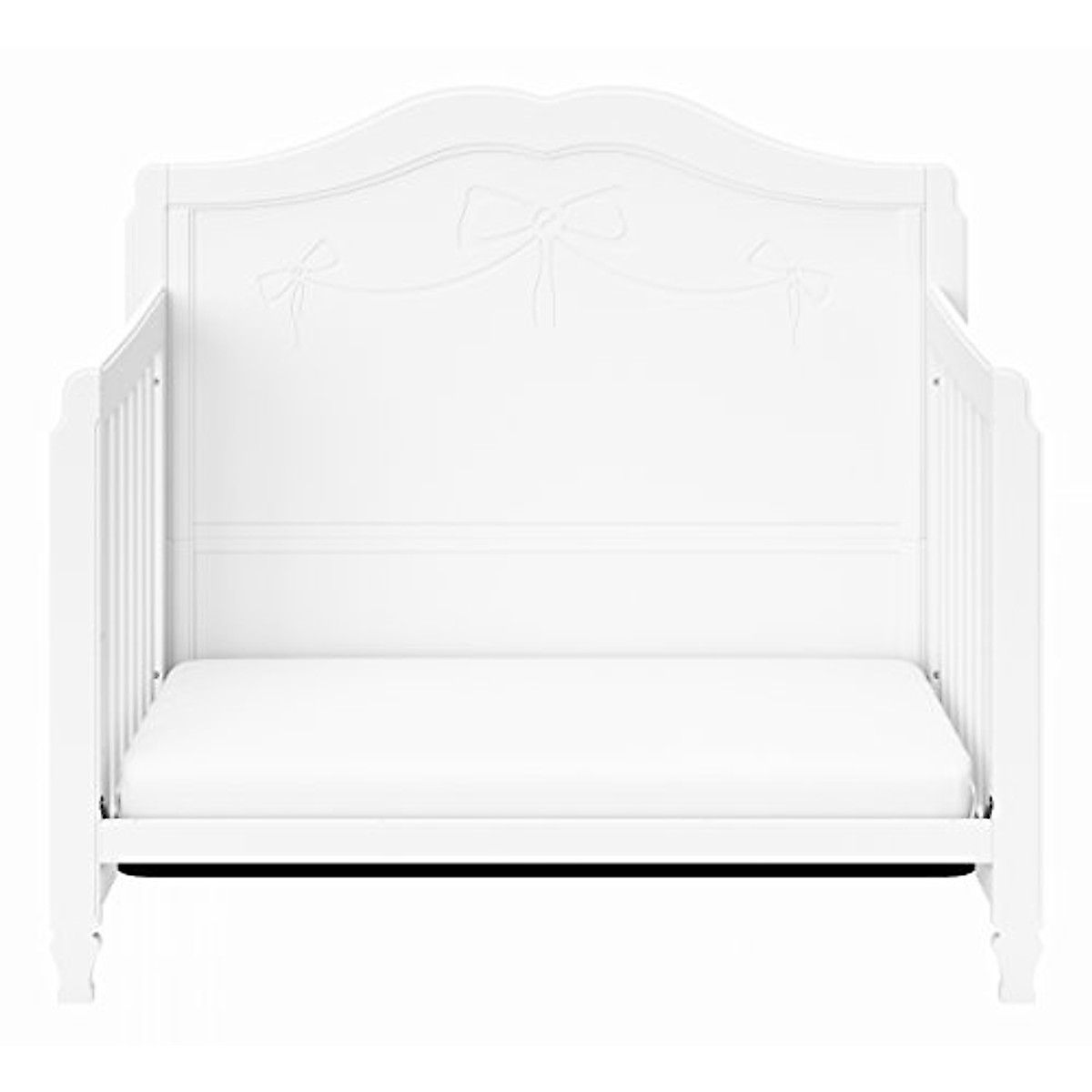 Storkcraft Princess 5-in-1 Convertible Crib (White) – GREENGUARD Gold Certified, Converts to Toddler Bed and Full-Size Bed, Classic Baby Crib for Girls Nursery, Fits Standard Full-Size Crib Mattress