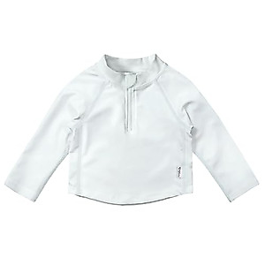 green sprouts unisex-baby Long Sleeve Rashguard | All-day UPF 50+ sun protection—wet or dry,White,12 months