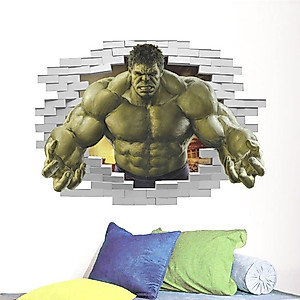 CRYTORON Superhero Wall Sticker Vinyl PVC Art Kids Decorative Decal 3D Cartoon Wall Sticker for Kids Room Bedroom Wall Decor，16 inches x 24 inches