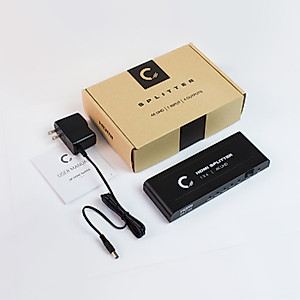 Expert Connect | 1x4 HDMI Splitter | Ultra HD 4K/2K | 1 Input - 4 outputs | Full HD/3D | 1080P | HDMI 1.4 | HDTV | PS4 / PS3 | XboxOne / 360 | DVD | Blu-ray | DTS Digital