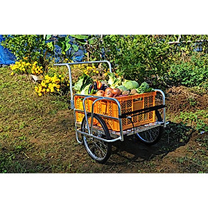 Living Out Folding Aluminum Rear Car, Compact Type, Folding Rear Car, Compact, Easy Storage, Agricultural Work, No Puncture Tires, Load Capacity 176.4 lbs (80 kg), Container Box